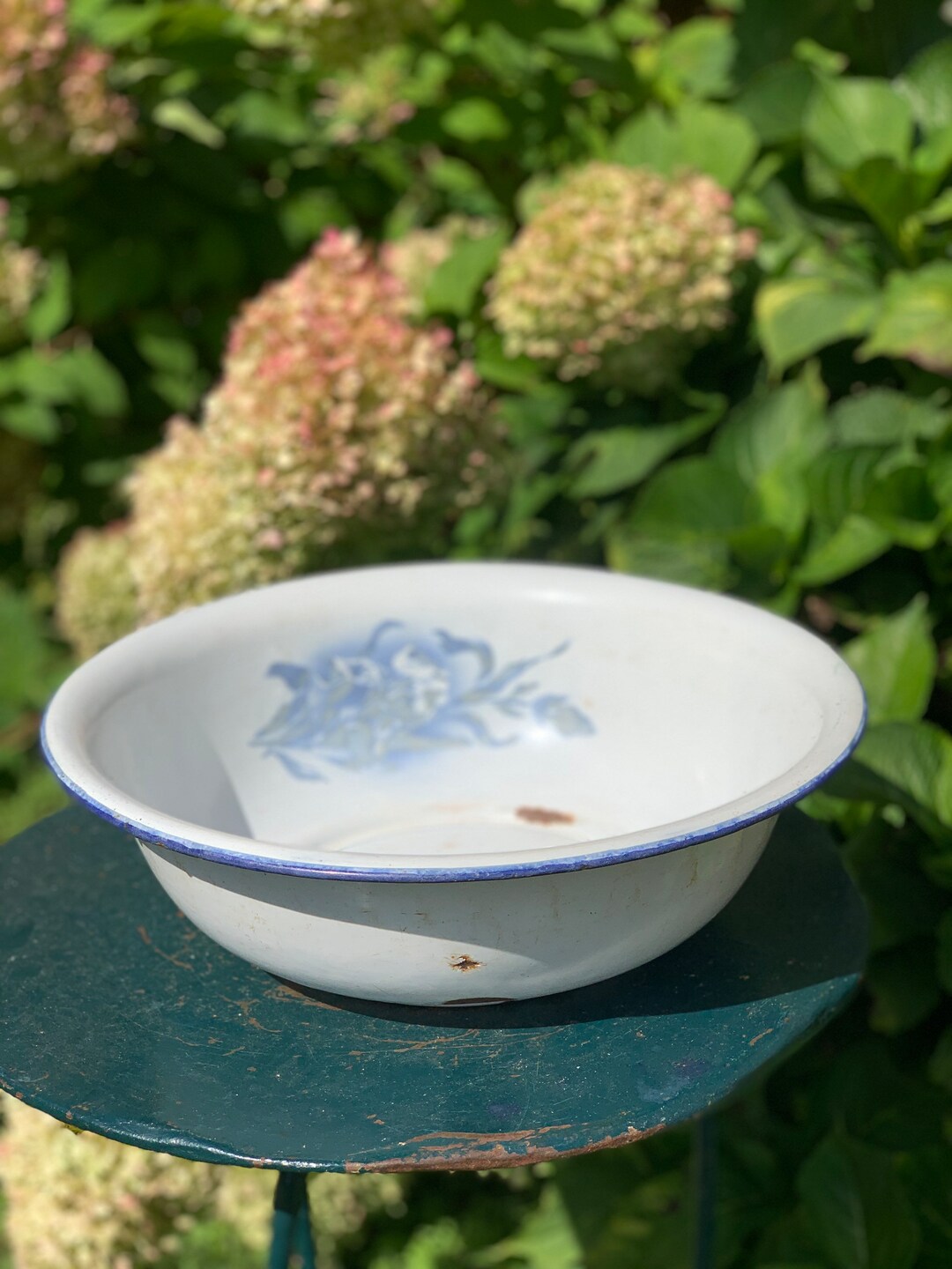 Large White Enamel Basin French Cuisine , Garden Planter, Wash Basin - Etsy