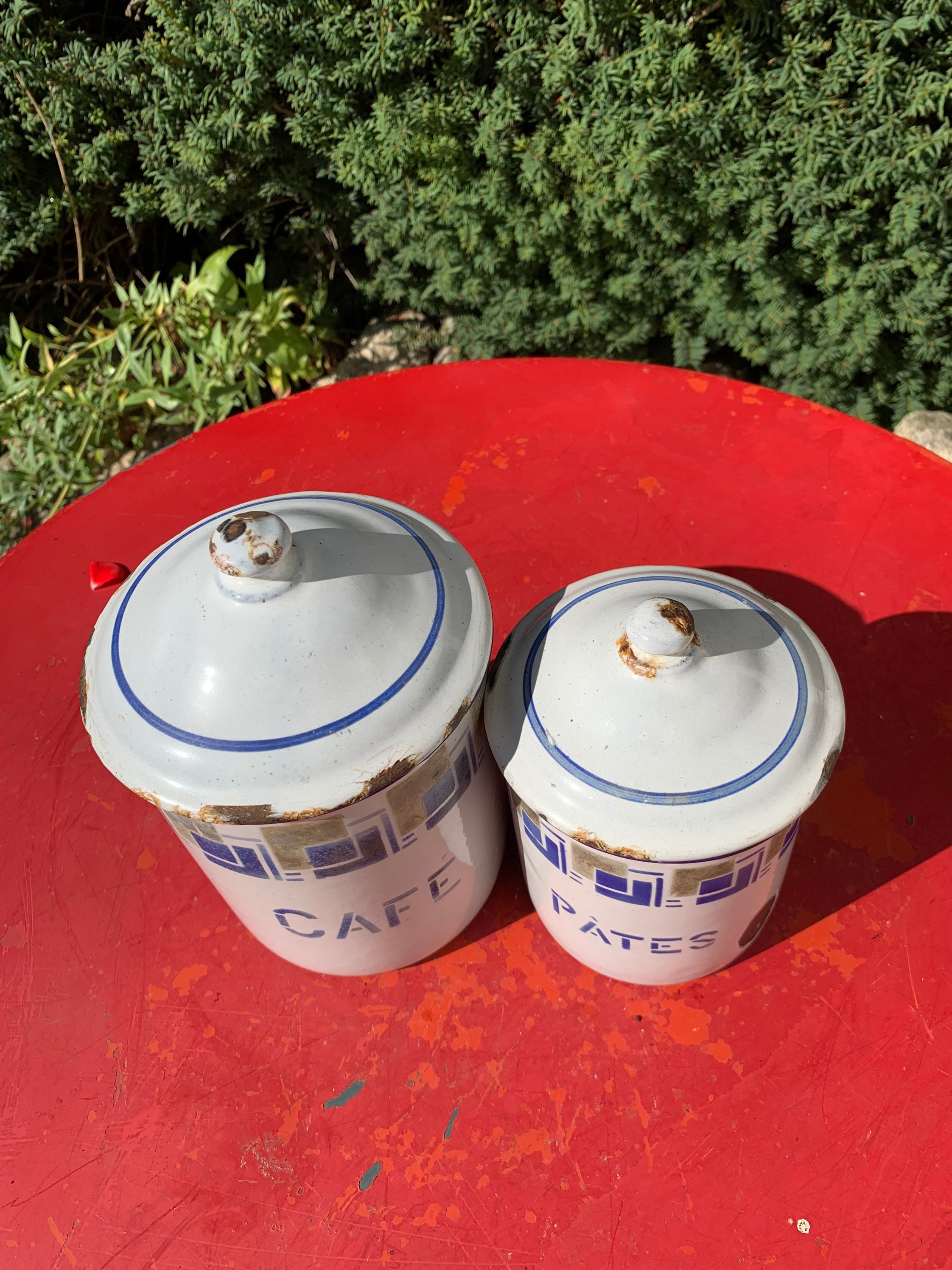 Enamel Canister Kitchen Set Container French Kitchen - Etsy