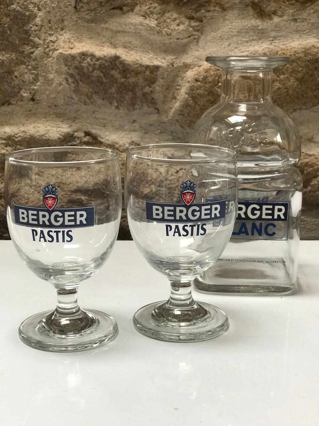 French Pastis Berger Carafe Set Glass Water Carafe Bar Cafe - Etsy UK