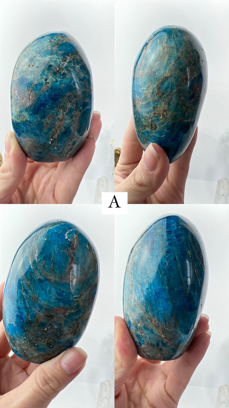 Blue Apatite Freeform: Natural Healing Crystal From Madagascar - Etsy