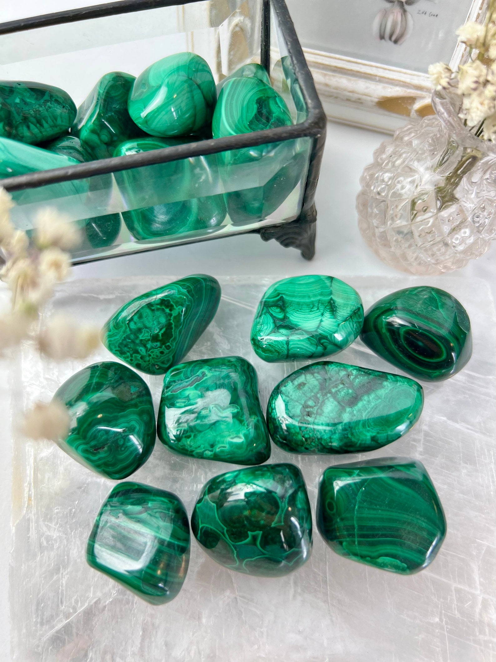Malachite Tumble Natural Malachite Crystal Tumbled Stones - Etsy