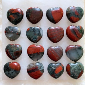 ONE Bloodstone Heart, Mini Crystal Heart - Etsy