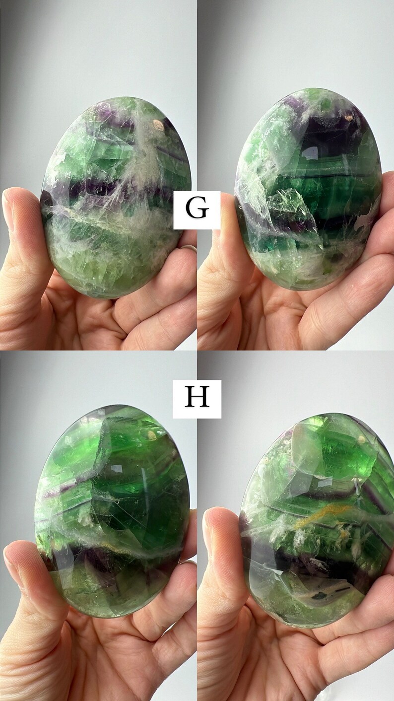 Jumbo Rainbow Fluorite Palm Stones Natural Fluorite Scolecite - Etsy