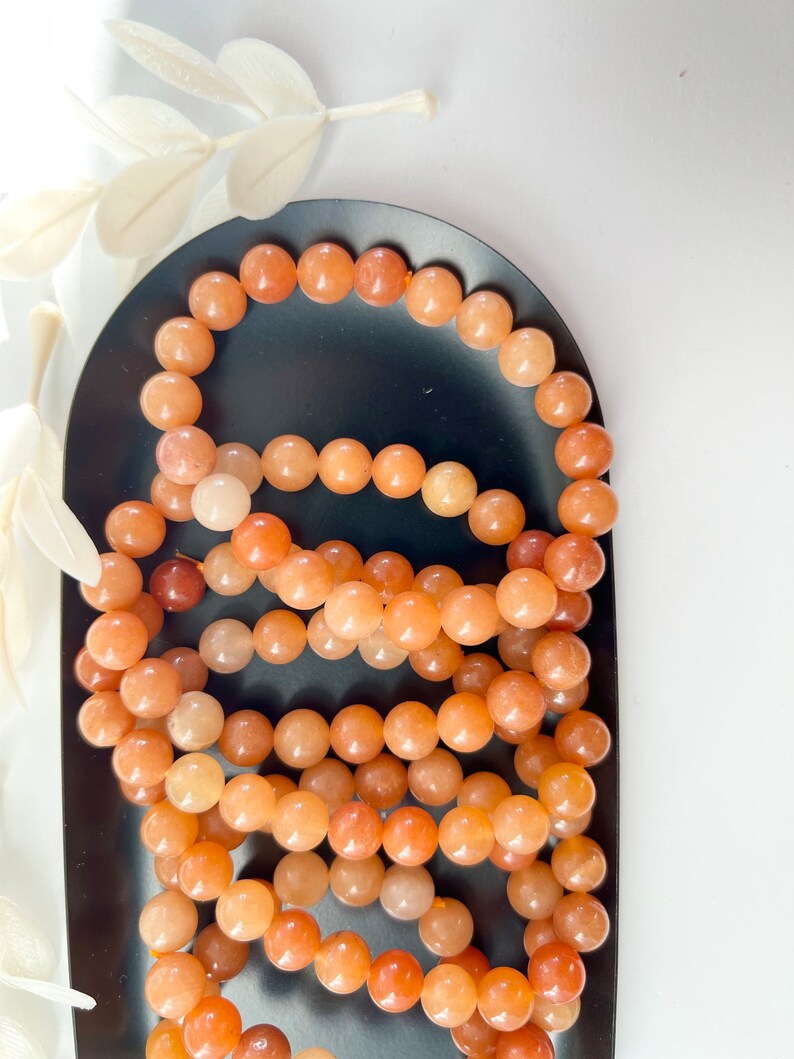 8mm Orange Aventurine Bracelet Stretchy Elastic Cord Crystal - Etsy