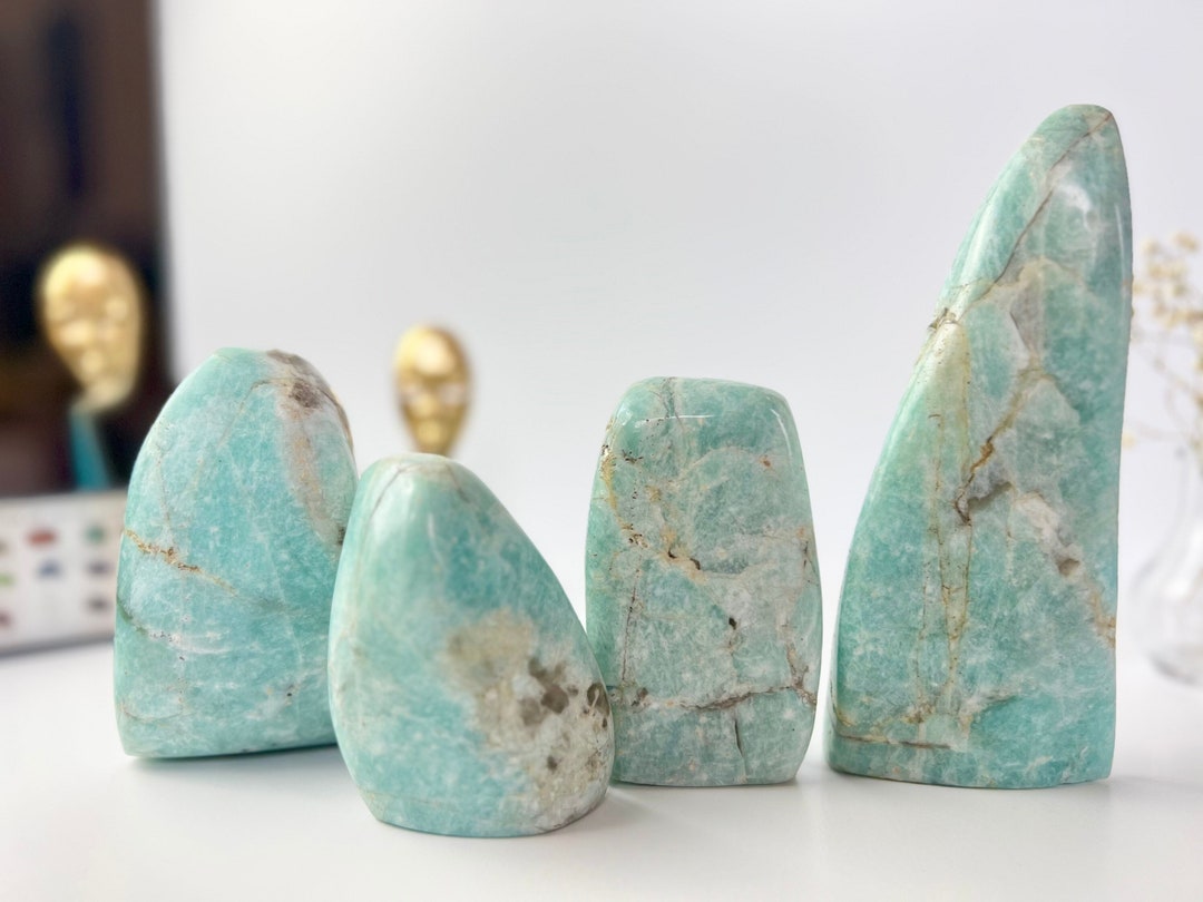 Amazonite Freeforms, Malagasy Amazonites, Free Form Home Decor, Blue ...