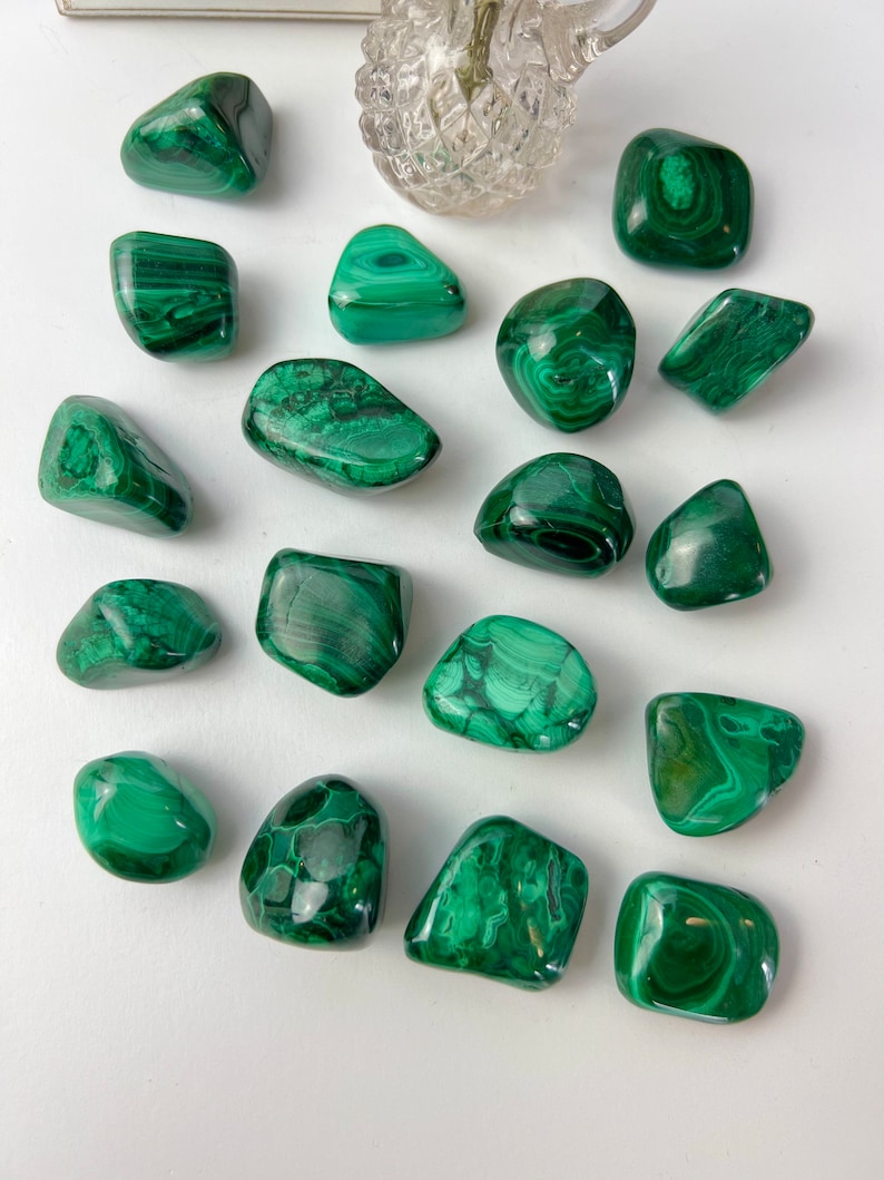 Malachite Tumble Natural Malachite Crystal Tumbled Stones - Etsy