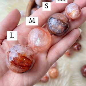 Mini Fire Quartz Spheres, Hematoid Spheres, Red Brown Yellow Iron Inclusions, Crystal Home Decor ...