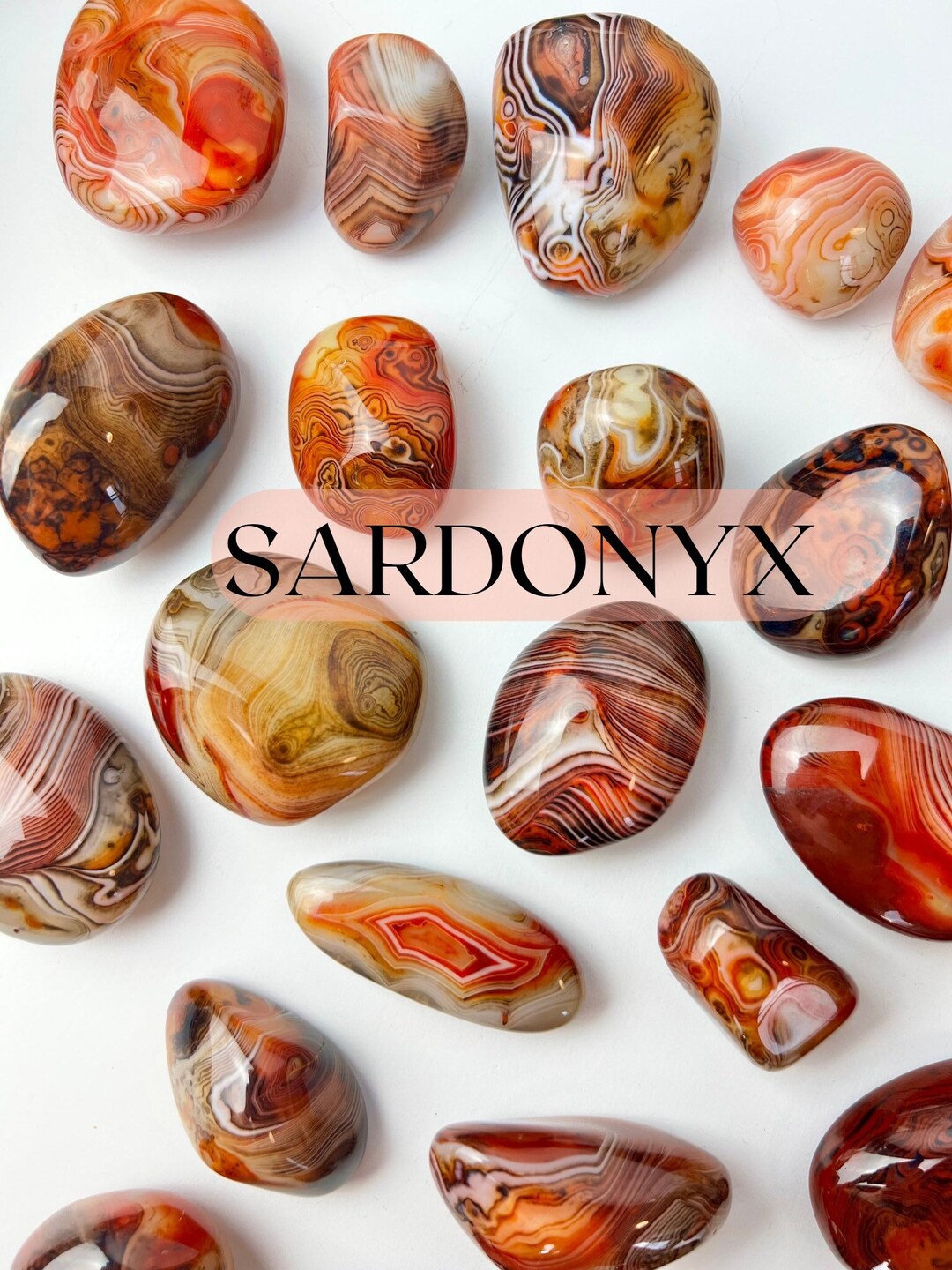 Red Orange Banded Sardonyx Palm Stone: Pocket Crystal Carving - Etsy