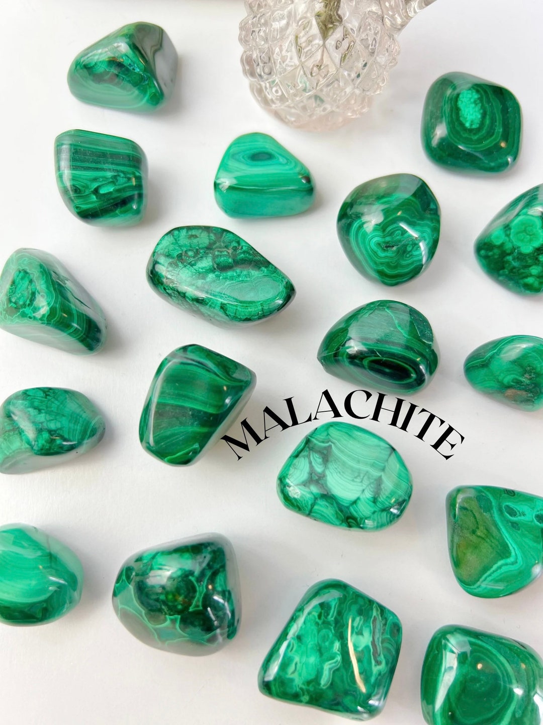 Malachite Tumble, Natural Malachite Crystal, Tumbled Stones, Pocket ...