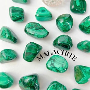 Malachite Tumble, Natural Malachite Crystal, Tumbled Stones, Pocket Stones, Green Minerals ...