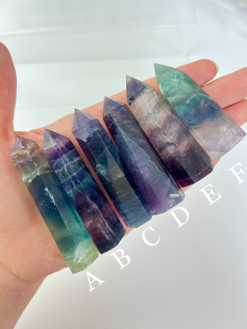Rainbow Fluorite Crystal Tower: Unique Multicolored Point - Etsy