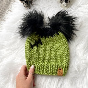 Frankenstein Inspired Knit Hat // Halloween Hat, Monster Costume ...