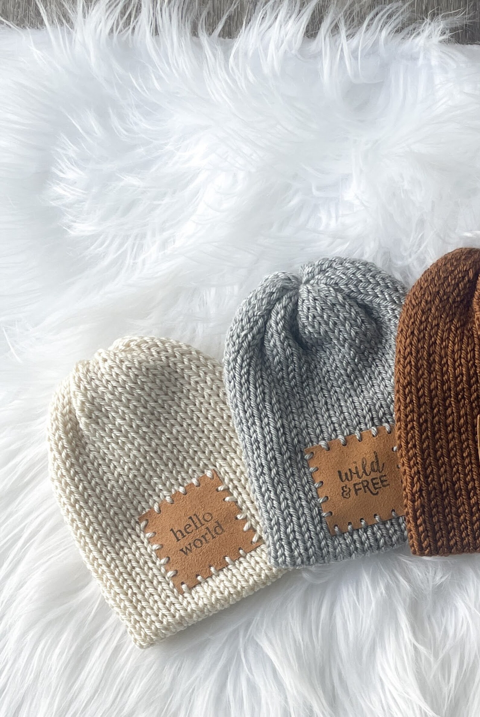 Newborn Winter Patch Beanie // Knit Winter Hat for Baby Baby - Etsy Canada