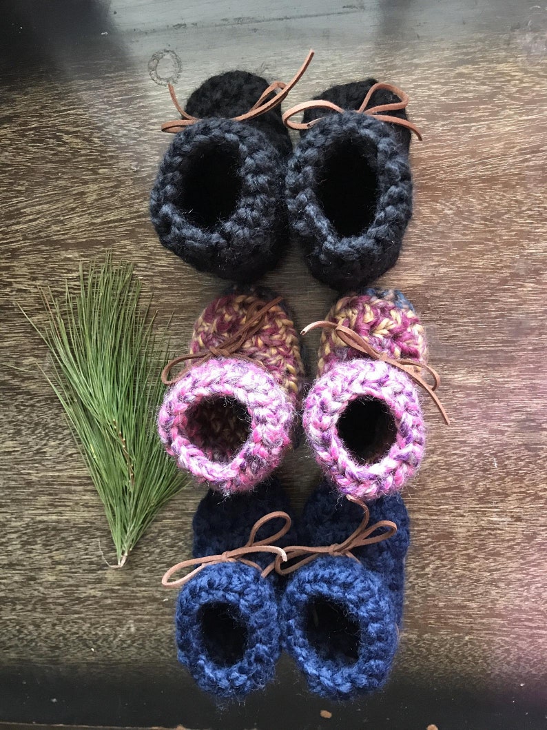 Crochet Baby Bootie SOLES WITH PATTERN // Baby Slippers, Leather Soles ...