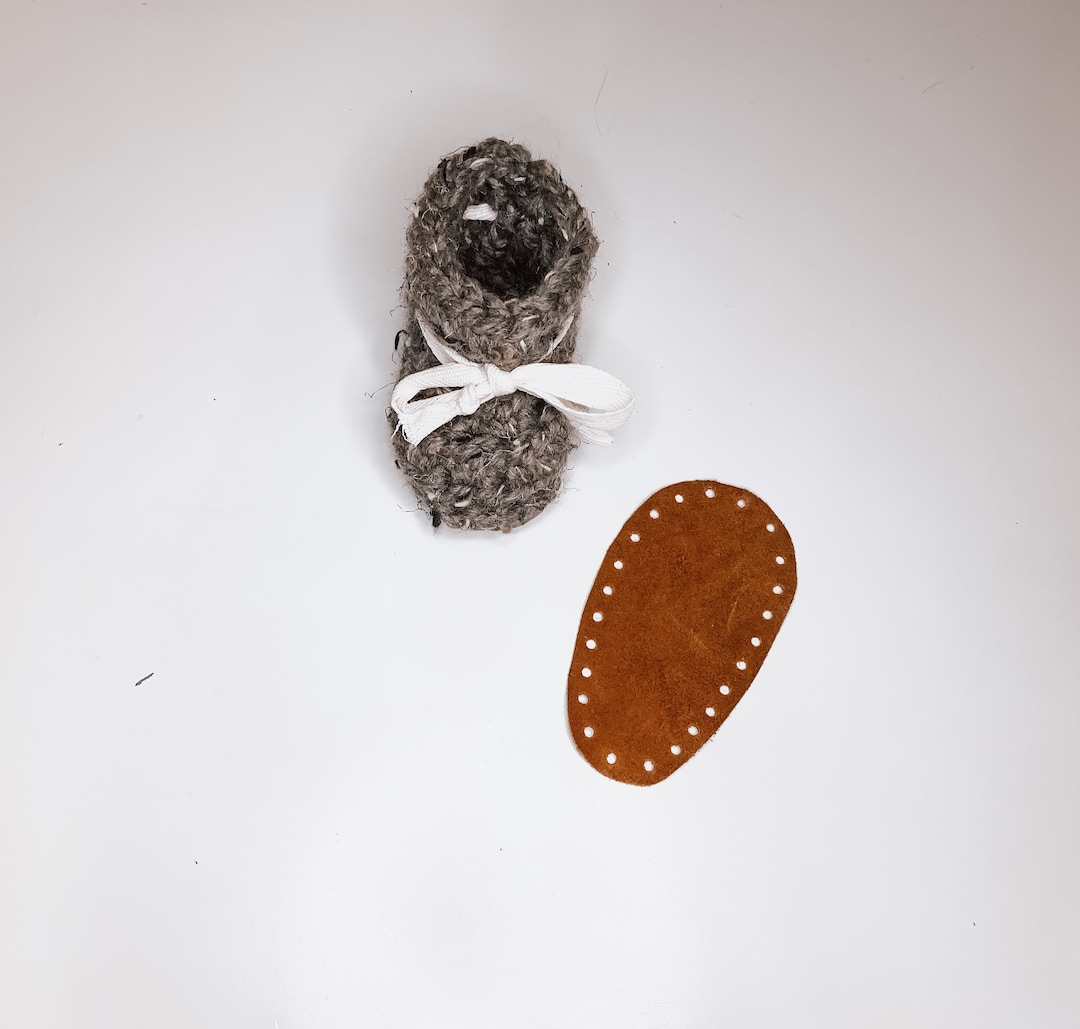 Suede Leather Soles With Crochet Bootie Pattern // Precut Soles for ...