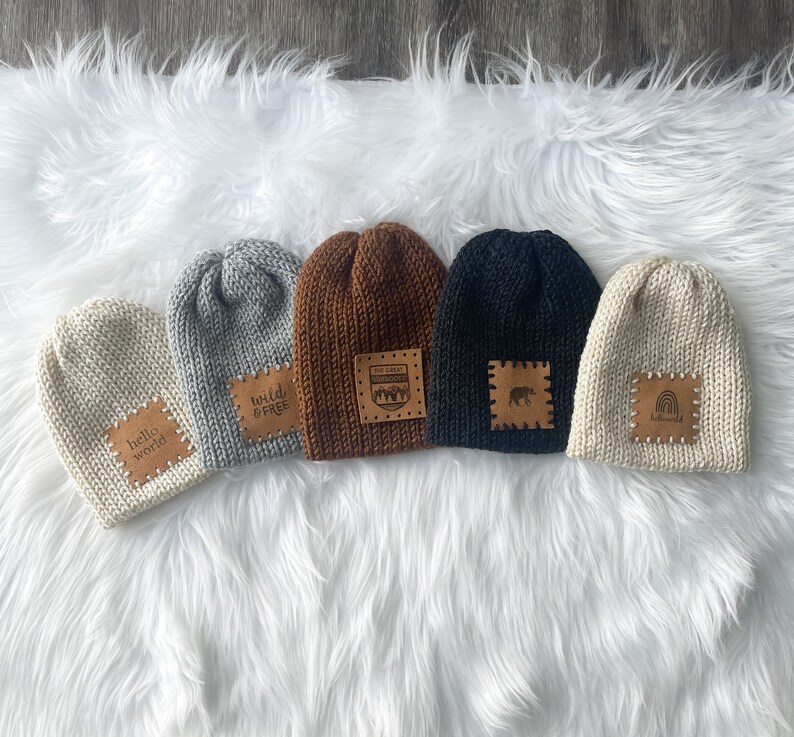Newborn Winter Patch Beanie // Knit Winter Hat for Baby Baby - Etsy Canada
