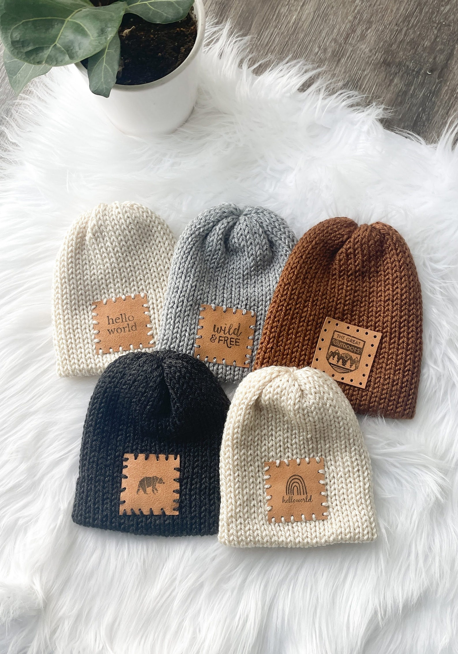 Newborn Winter Patch Beanie // Knit Winter Hat for Baby Baby - Etsy Canada