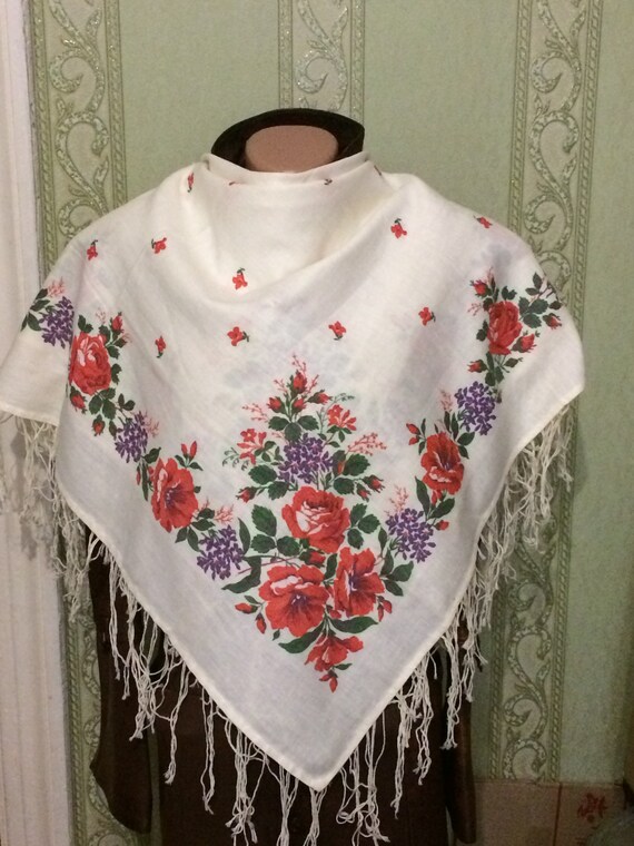 62 Large Handkerchief Ancient Handkerchief Floral Bright - Etsy