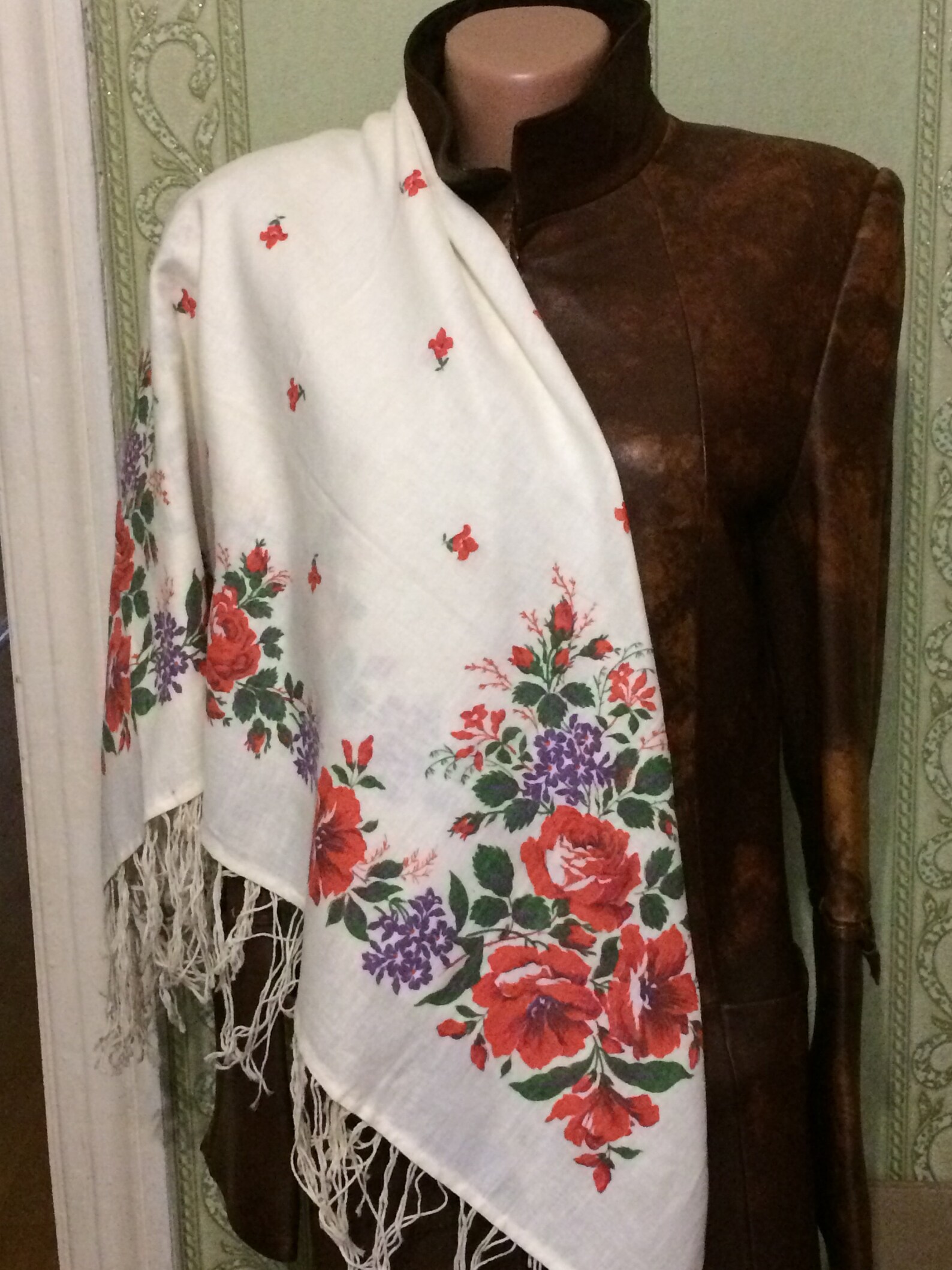 62 Large handkerchief ancient handkerchief floral bright | Etsy