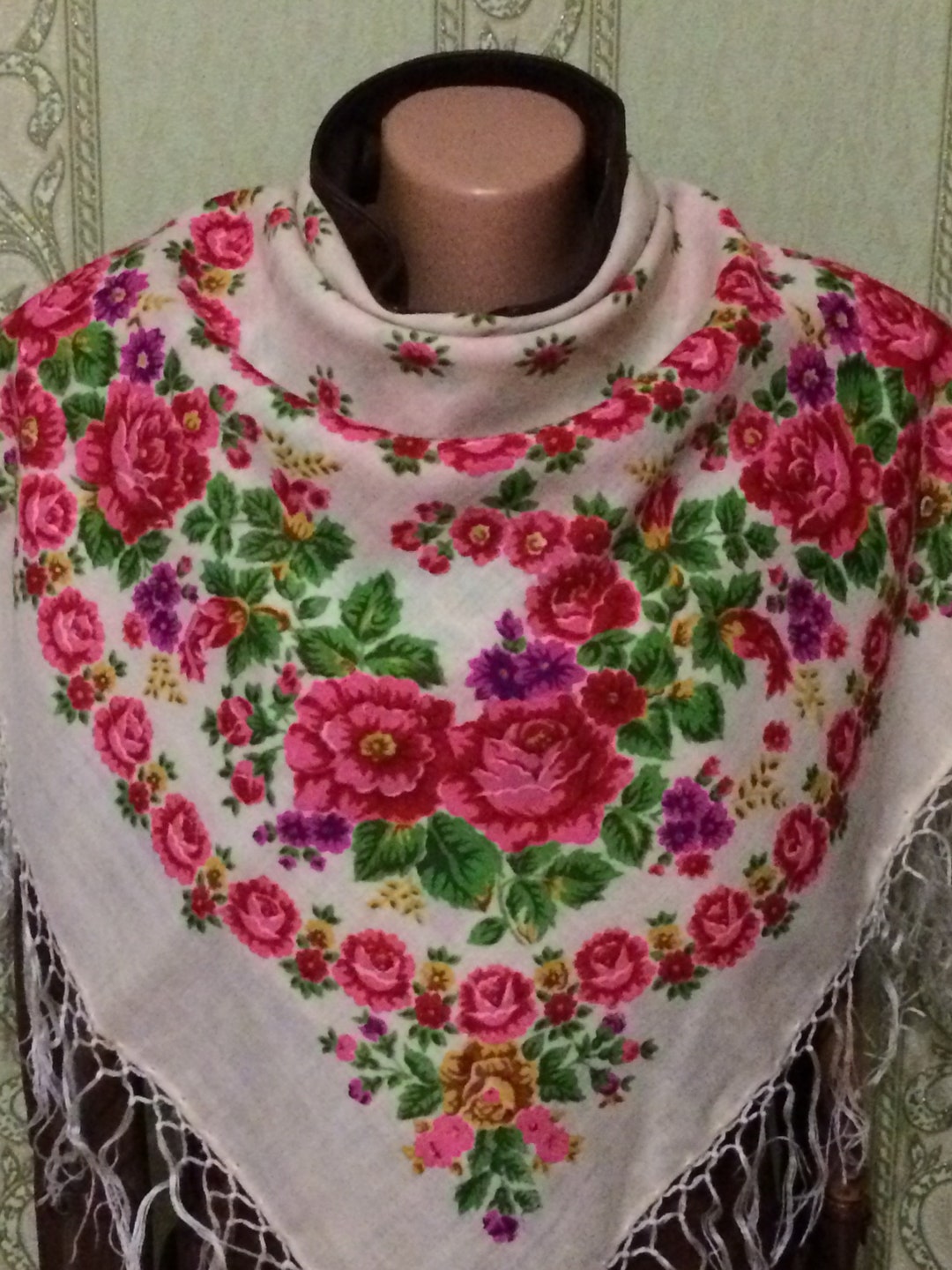 15 Shawl 70 Years Old Ancient Wool Floral Bright Folklore - Etsy