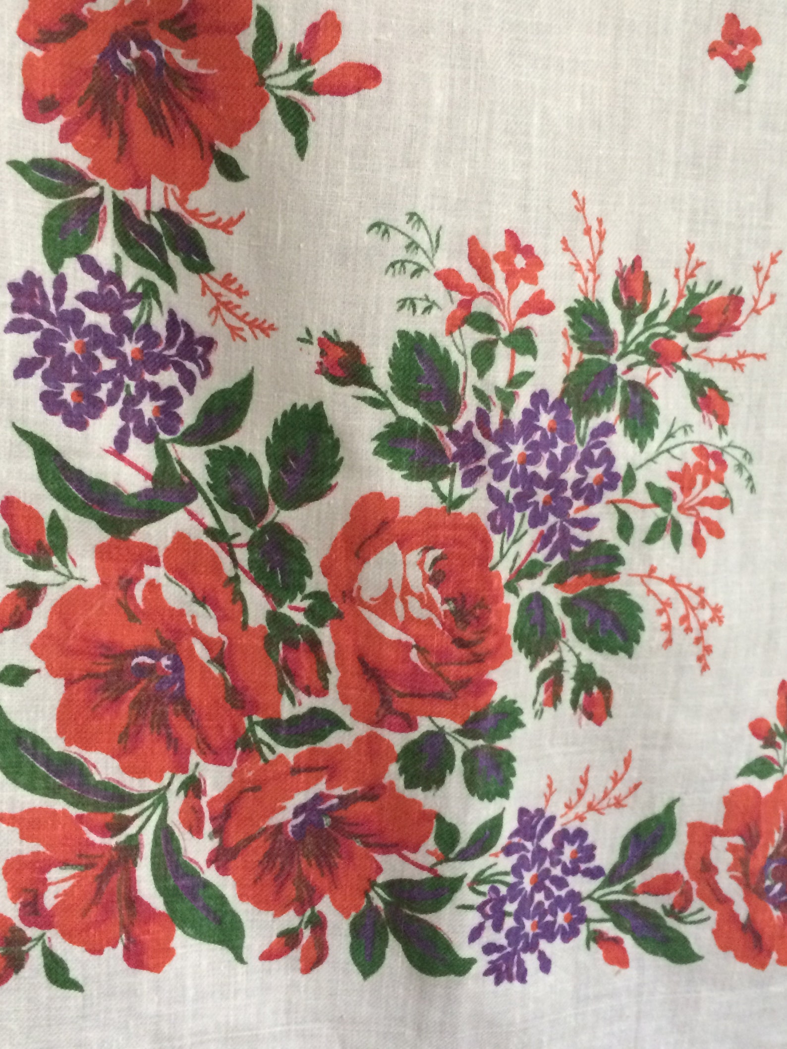 62 Large handkerchief ancient handkerchief floral bright | Etsy