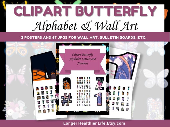 Clip Art Butterfly Alphabet | Etsy