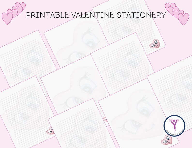 Printable Valentine's Day Letter Writing Paper Heart 5, Digital ...