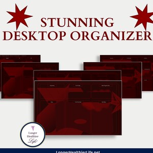 Stunning Desktop Organizer Dark Red Wallpaper | Computer File Organizer ...