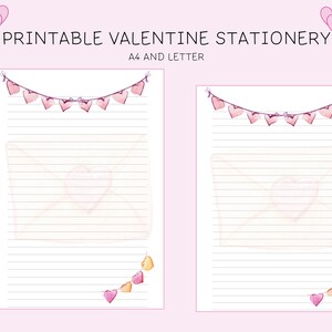Printable Valentine's Day Party Digital Letter Writing Paper Heart 1 ...
