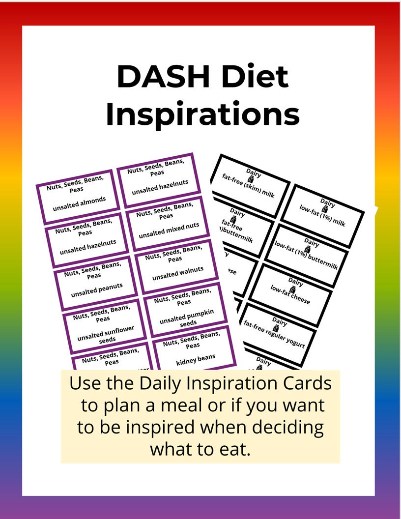 DASH Diet Printable Card Sets - Etsy