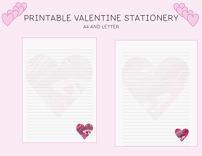 Printable Valentine's Day Letter Writing Paper Heart 6 - Etsy