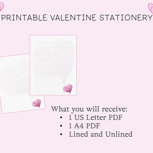 Printable Valentine's Day Letter Writing Paper Heart 3, Digital ...