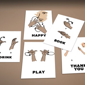 ASL Printable Flashcards for Kids | Learn Sign Language | 30 Vibrant ...