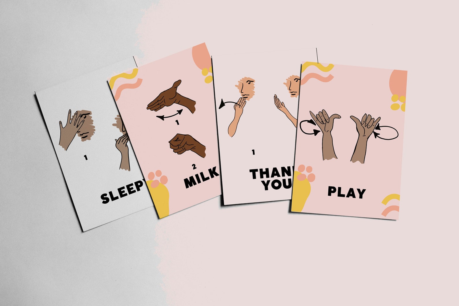 ASL Flashcards for Kids, Learn Sign Language for Children, 30 Vibrant ...