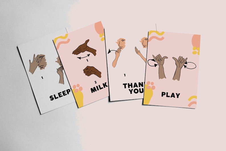 ASL Flashcards for Kids, Learn Sign Language for Children, 30 Vibrant ...