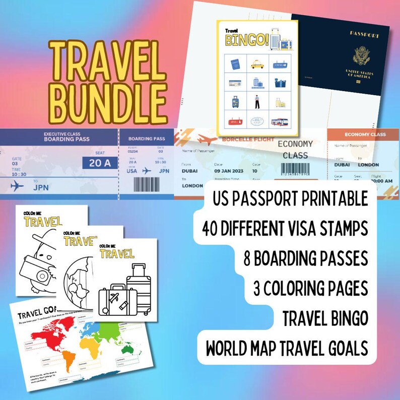 World MAP Printable, Passport for Kids, Printable US Passport for Kids ...