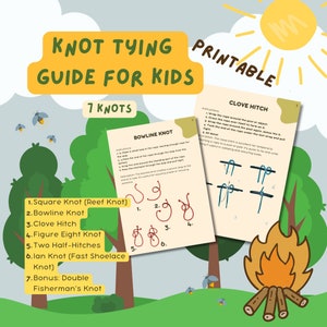 Knot Tying Guide for Kids, 7 Knots, How to Tie Knots, Knots Printable ...