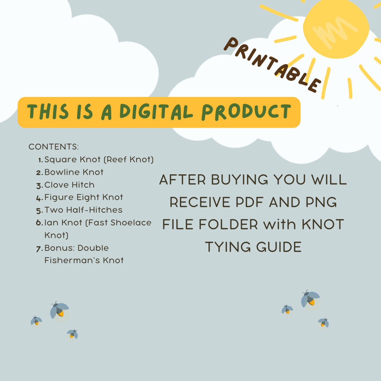 Knot Tying Guide for Kids, 7 Knots, How to Tie Knots, Knots Printable ...