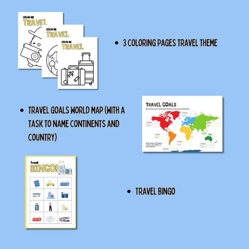 Printable US Passport for Kids, Pretend Play Kit, Printable Stamps ...