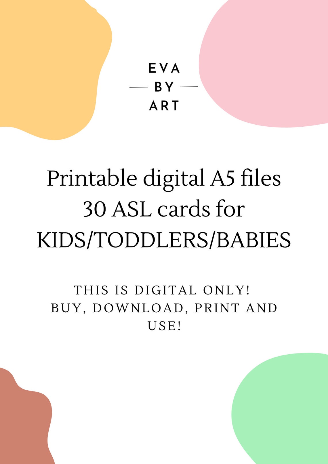 Basic ASL Flashcards for Kids, 30 Printable Sign Language Cards, ASL ...