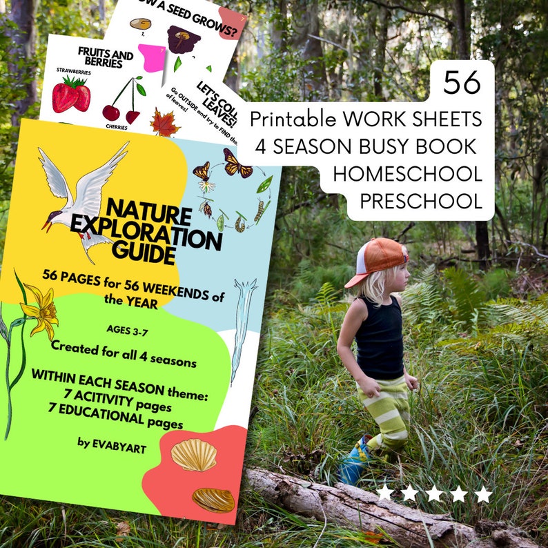 56 Page Nature Journal Homeschool, Seasonal Nature Study, Preschool ...