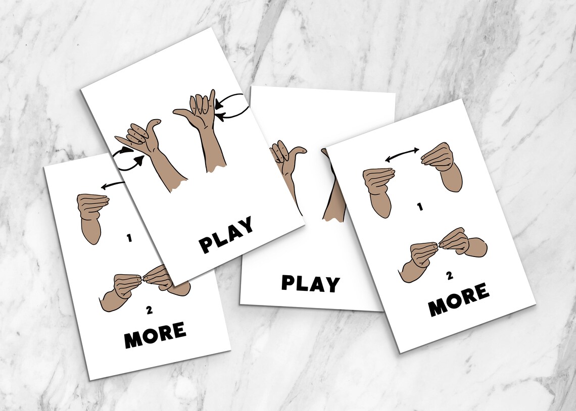 Basic ASL Flashcards for Kids, 30 Printable Sign Language Cards, ASL ...