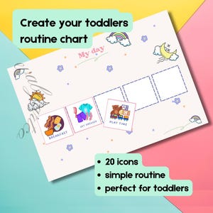 Routine Chart for Toddlers Printable - 20 Icons Simple & Advanced ...