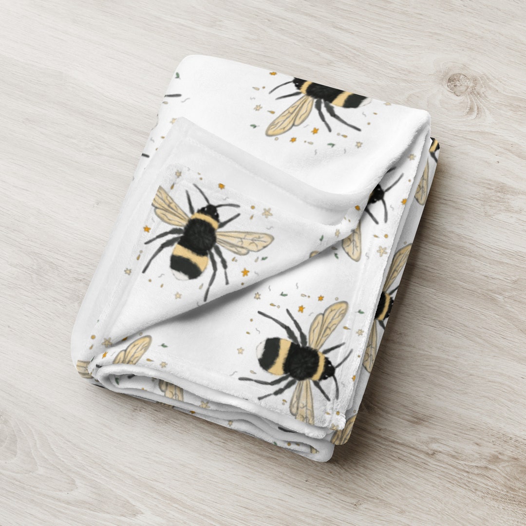 Bumble Bee Nursery Throw Blanket Baby Nursery Bedding Soft & Cozy ...