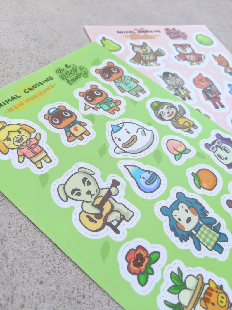 Animal Crossing New Horizons Sticker Sheet - Etsy