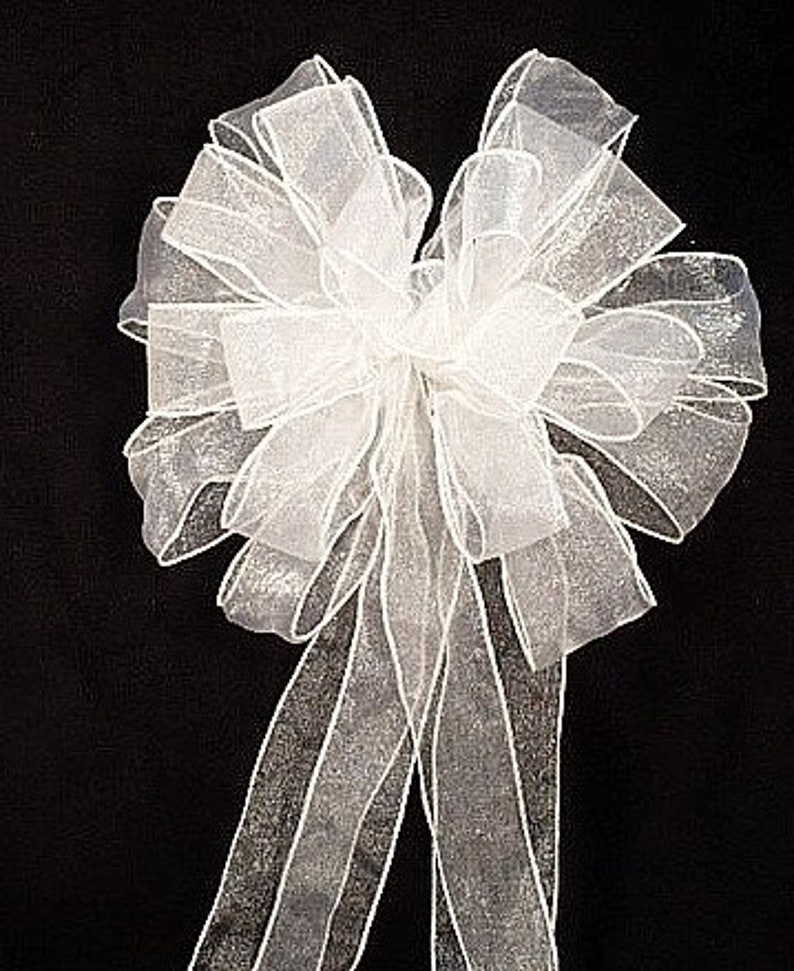 Sheer White Wedding Bow White Iridescent Tone Bow Wedding - Etsy