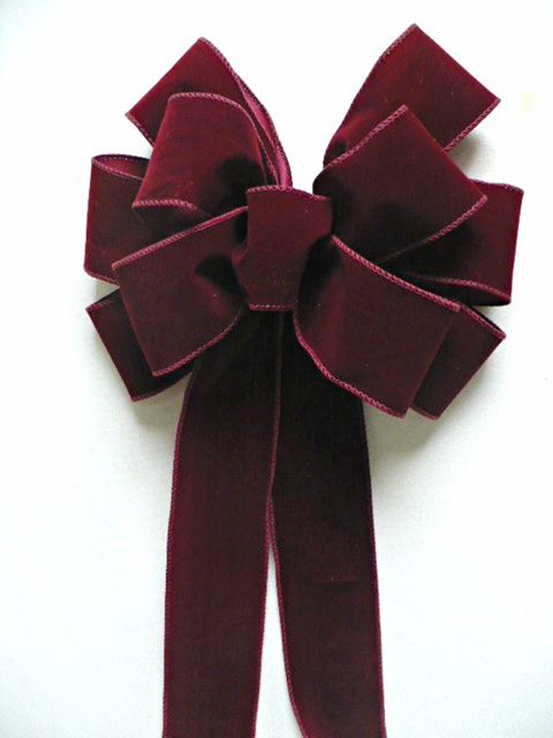 Large Burgundy Velvet Wreath Tree Bow, Christmas Wreath Tree Bow ...