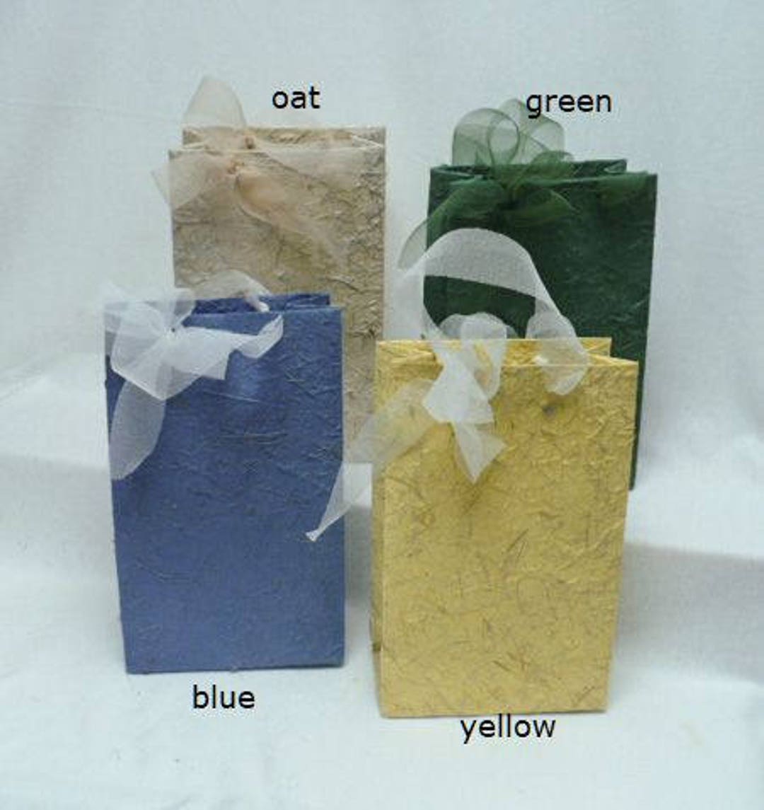 Handmade Paper Gift Bags With Ribbon Handle, Gift Bag, Wedding Favor ...