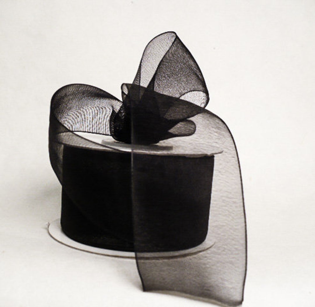Black Organza Sheer Nylon Edge, Black Organza Nylon Edge, Gift Wrapping ...