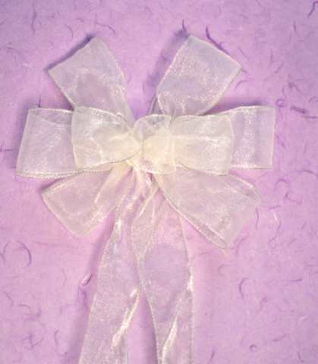 Set of 4 Cream Bows, Medium Sheer Cream Bow, Iridescent Sheer Cream ...